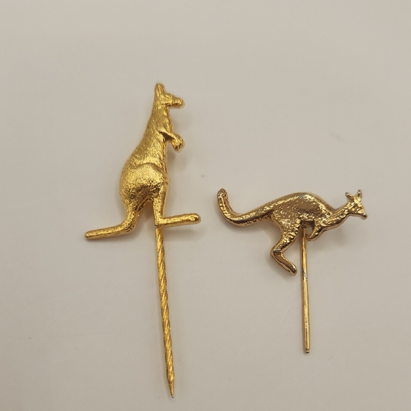 Accessories | Set Of 2 Vintage Kangaroo Gold Toned Lapel Pinsstick Pins ...